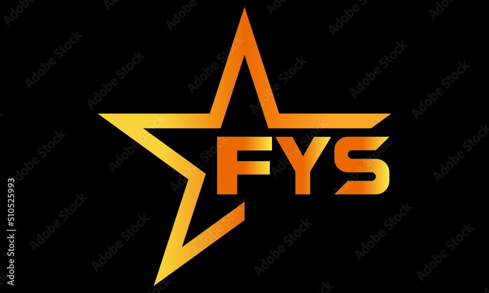 FYS golden luxury star icon three letter logo design vector template ...