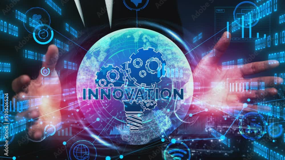 Innovation Technology for Business Finance conceptual. Modern graphic ...