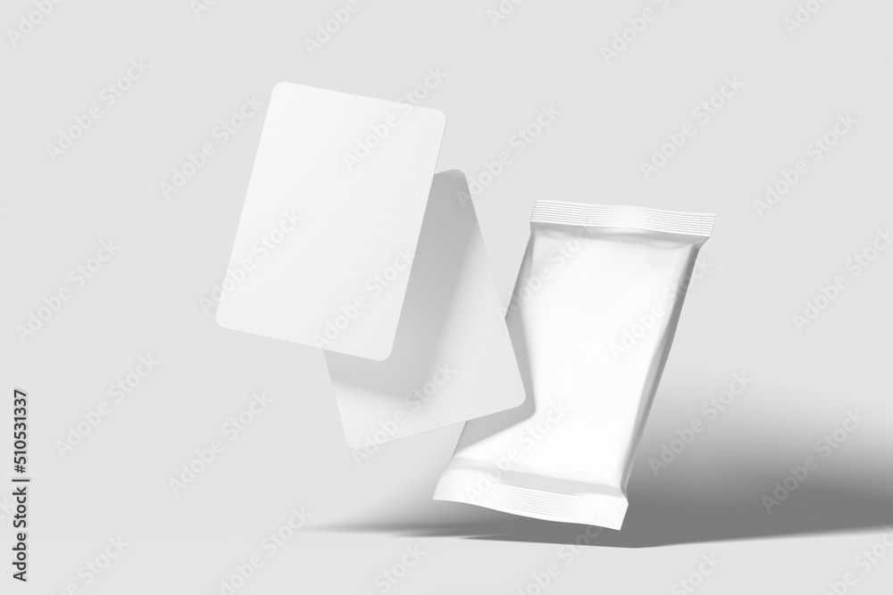 Trading Card Packaging 3D Rendering White Blank Mockup Stock ...