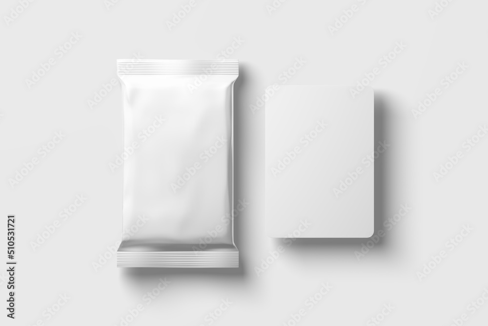 Trading Card Packaging 3D Rendering White Blank Mockup Stock ...