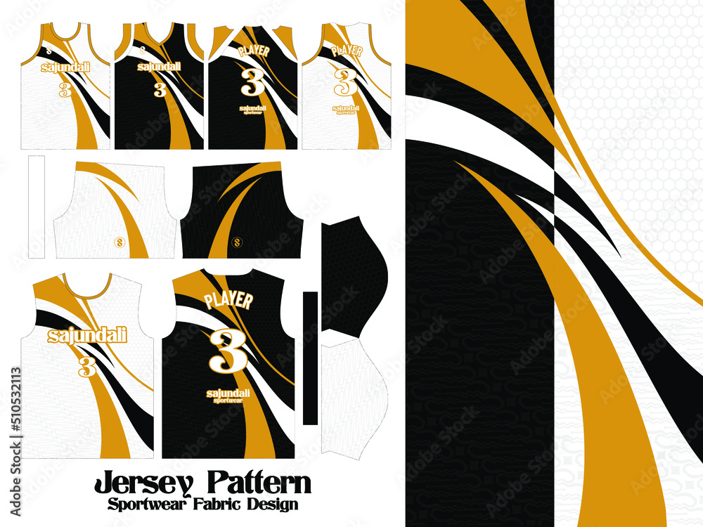 Golden Jersey design 44 pattern textile for Sport t-shirt, Soccer ...