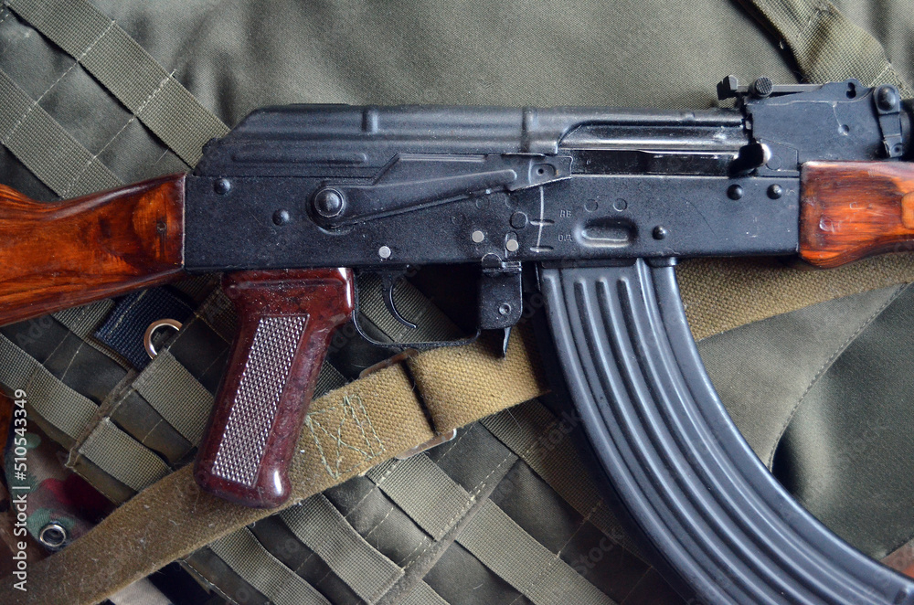 Russian assault rifle AK-74. June 13, 2022. Kiev Region, Ukraine Stock ...