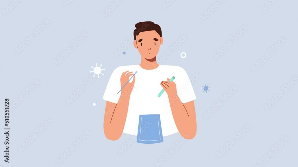 Covid test animation, rapid PCR test for coronavirus at home, video of ...