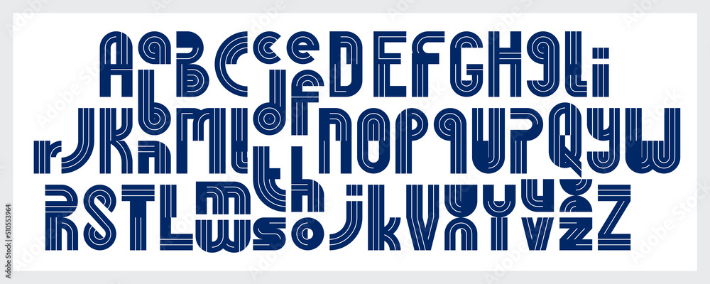 Abstract geometric original font vector typeset, logo creation alphabet ...