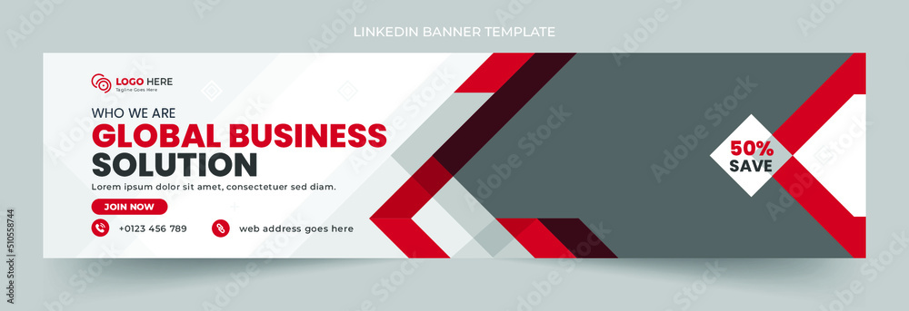 Business solution linkedin banner template Stock Vector | Adobe Stock