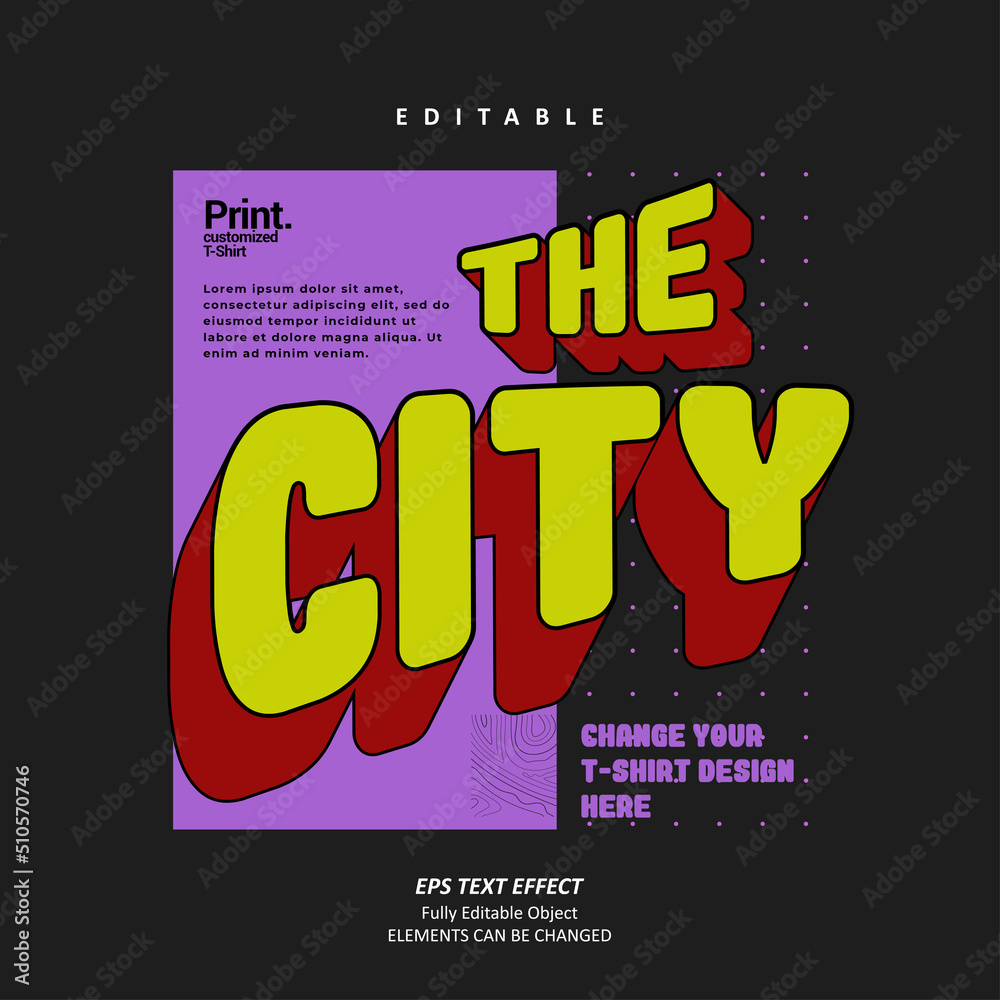 The city retro 90s bold text effect editable premium vector Premium ...