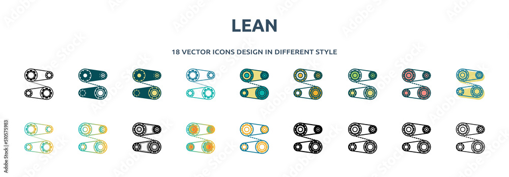 lean icon in 18 different styles such as thin line, thick line, two ...