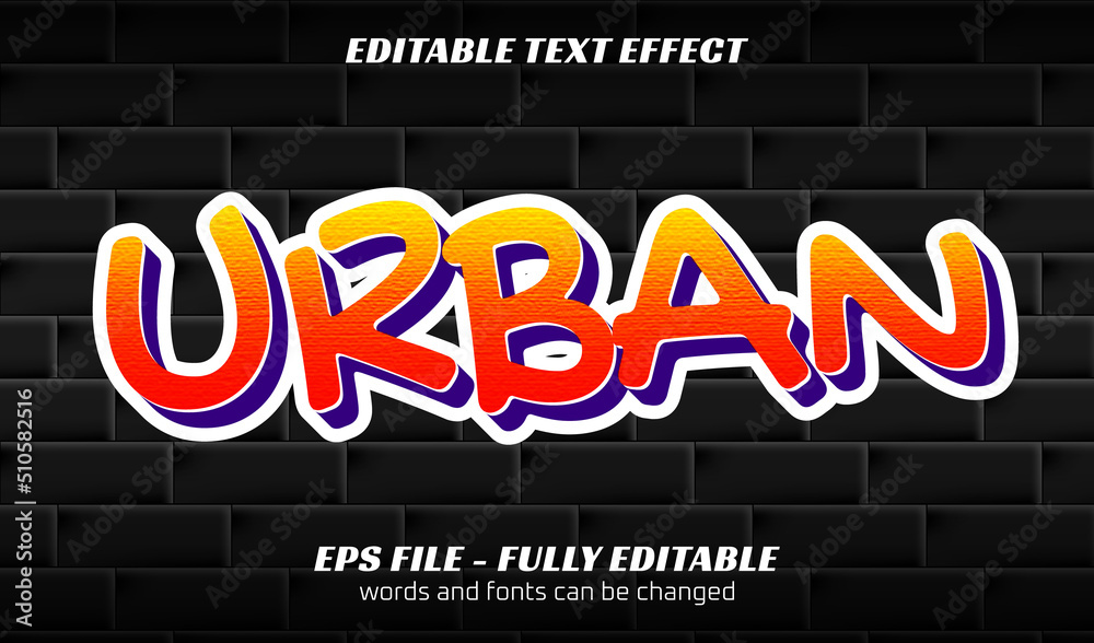 editable graffiti text effect with wall brick background Stock Vector ...