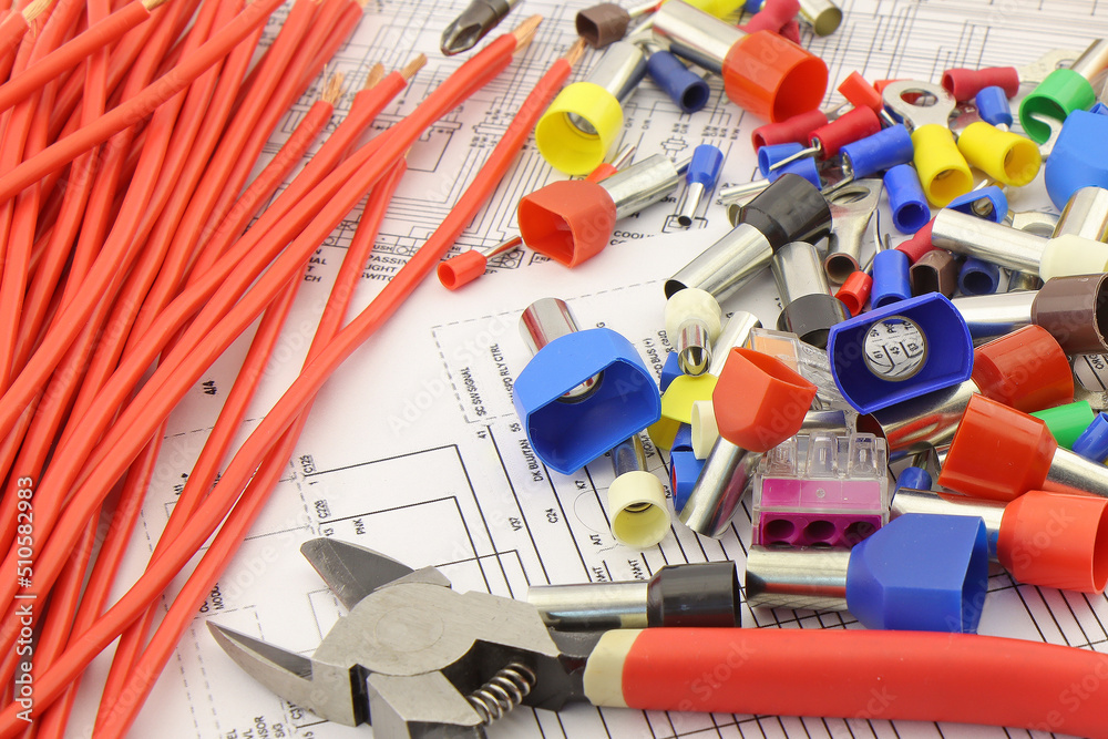 Mounting tools and materials for the installation of an electric panel ...