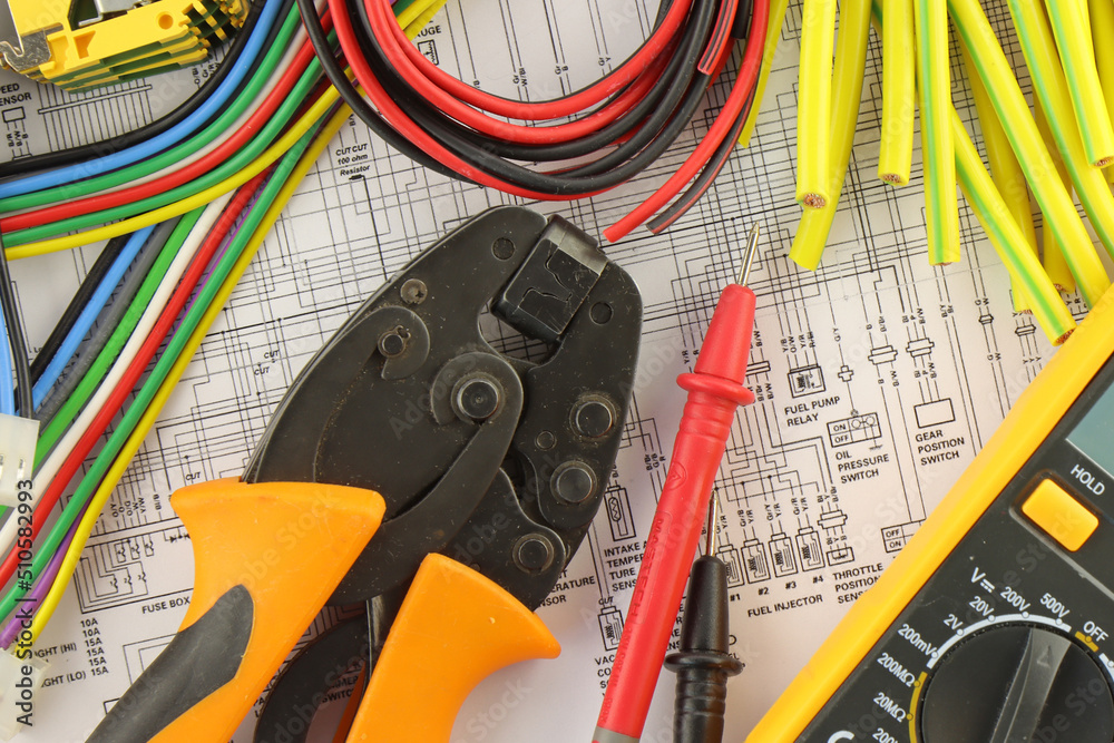 Mounting tools and materials for the installation of an electric panel ...