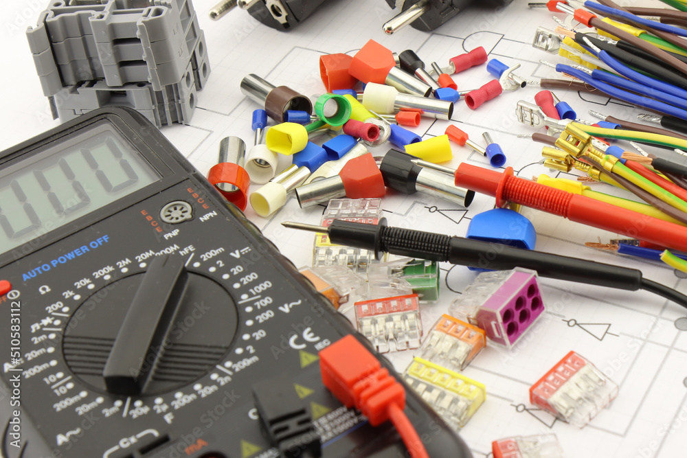 Mounting tools and materials for the installation of an electric panel ...