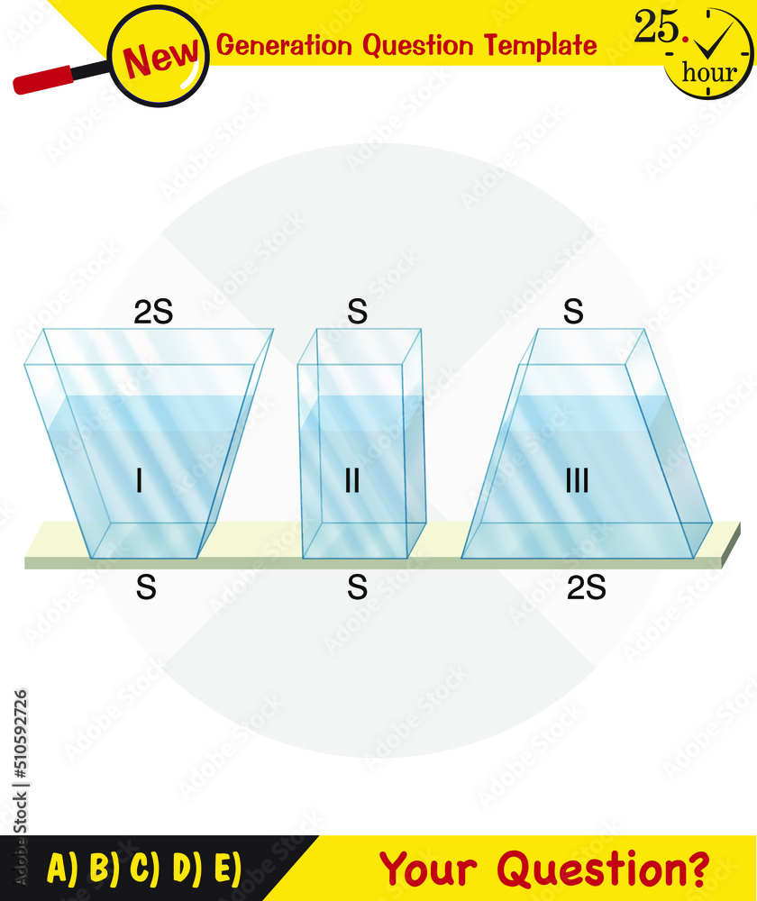 Physics, pressure and lifting force, pressure of stagnant waters ...