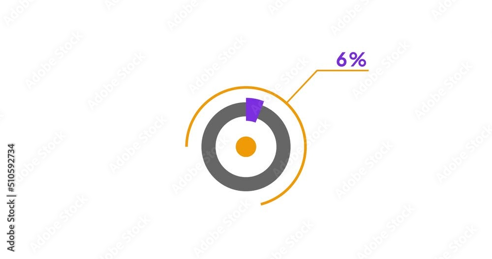 6% circle diagrams Infographics animation design, 6 Percentage pie ...