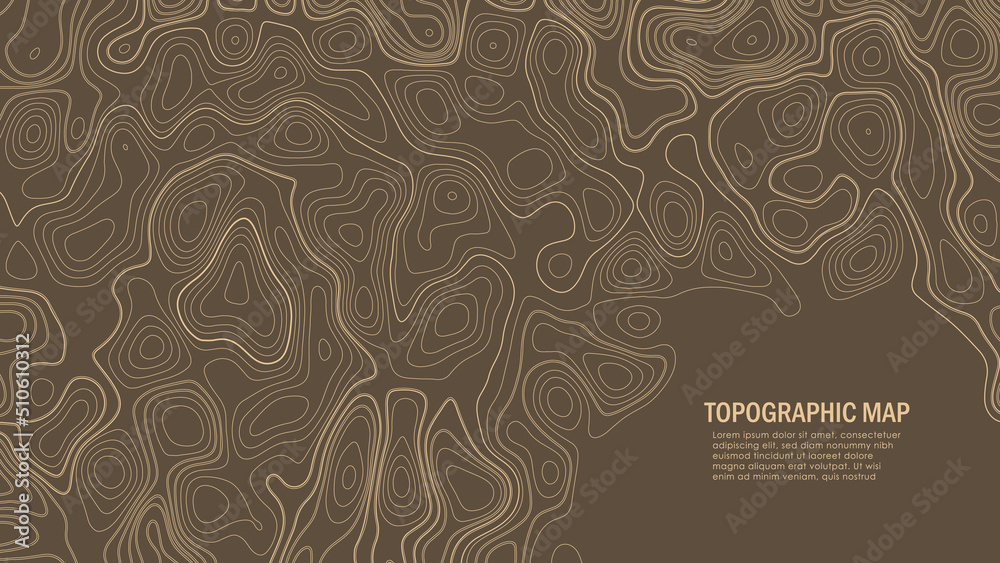 Coffee or chocolate dark brown color topohraphy. Paper cut topography ...