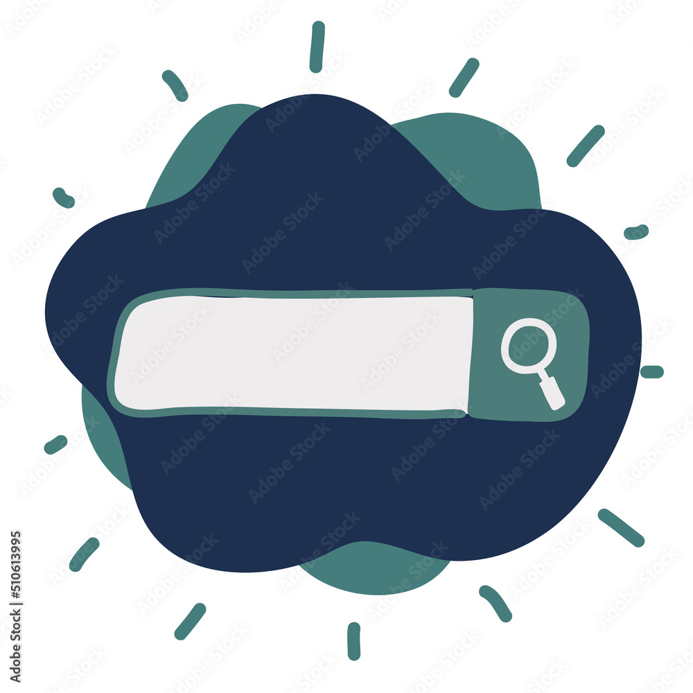 Cartoon vector illustration of Web search page. Browser with search bar ...