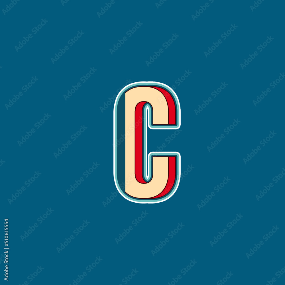 Vintage 3D Alphabet. Retro Typeface. Vector Font Illustration Stock ...