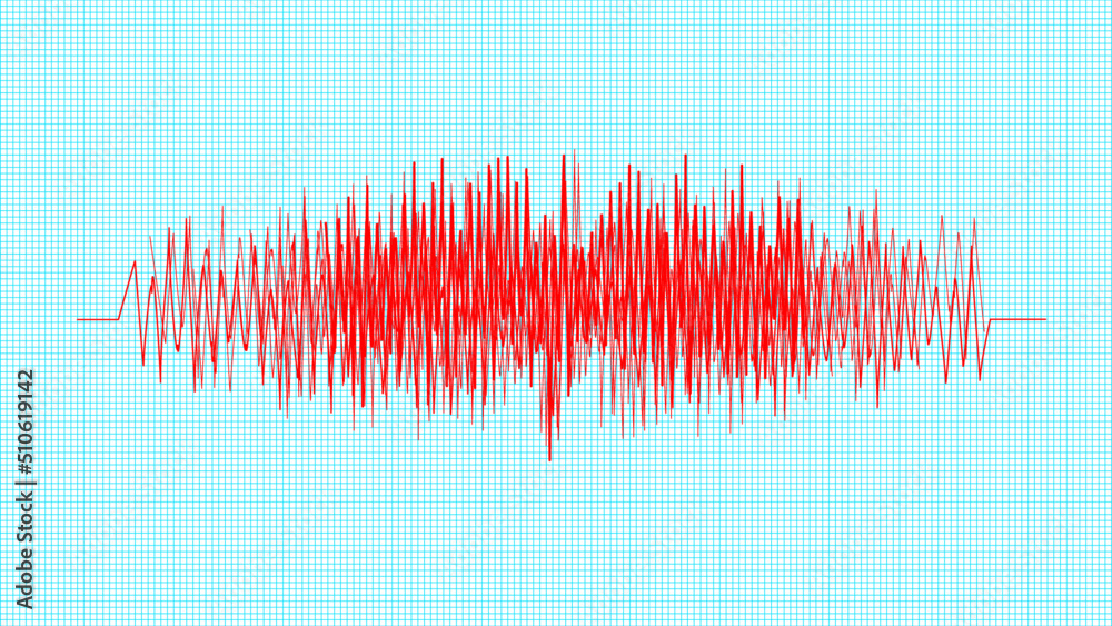 Seismograph diagram, graph of earthquake on paper, vector illustration ...