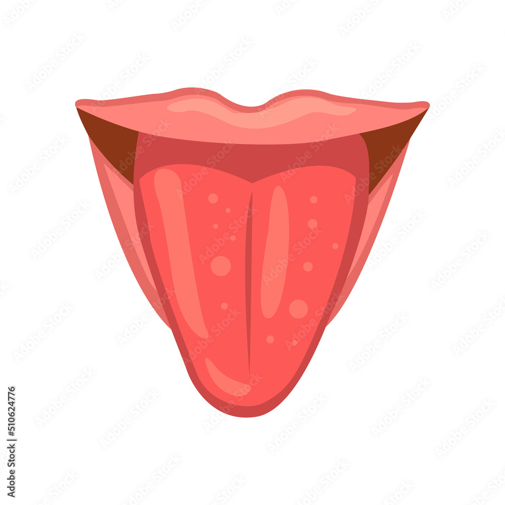 Tongue flat icon. Colored vector element from body parts collection ...