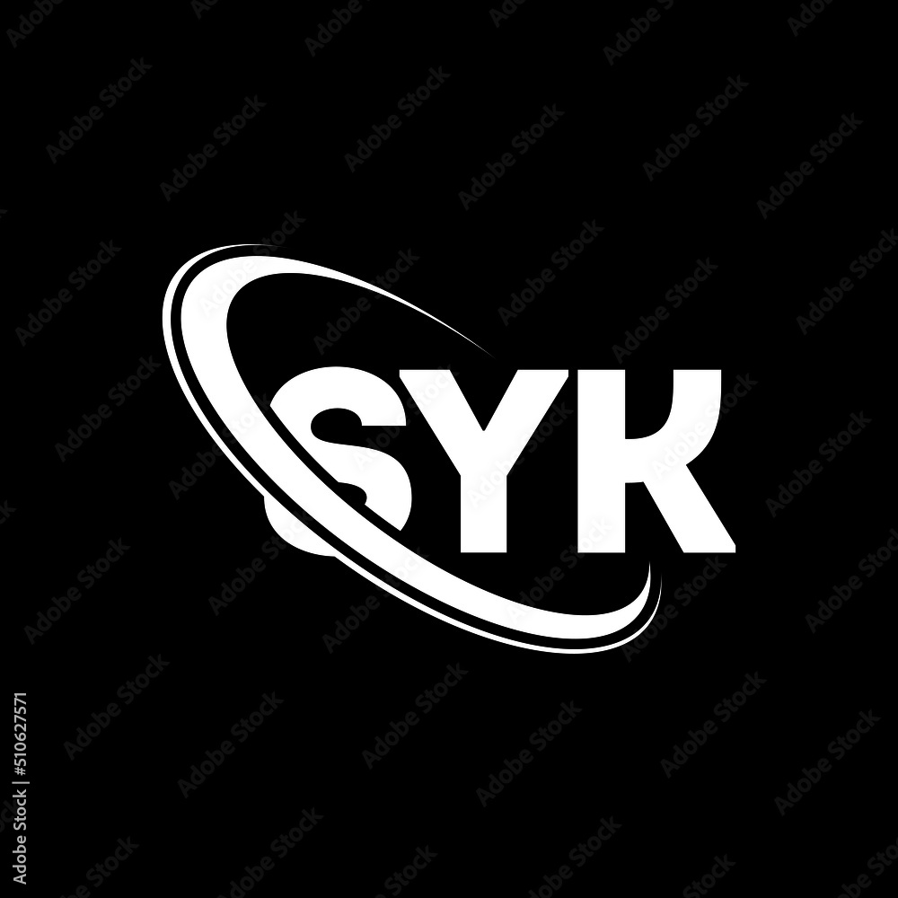 SYK logo. SYK letter. SYK letter logo design. Initials SYK logo linked ...