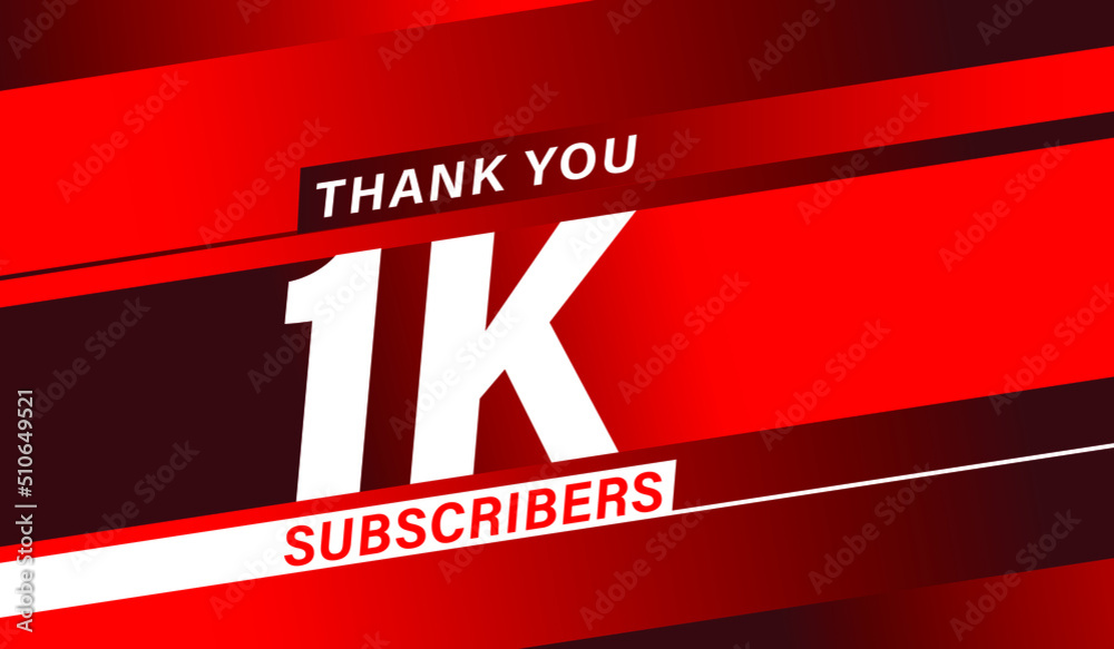 Thank you 1K subscribers modern banner design Stock Vector | Adobe Stock