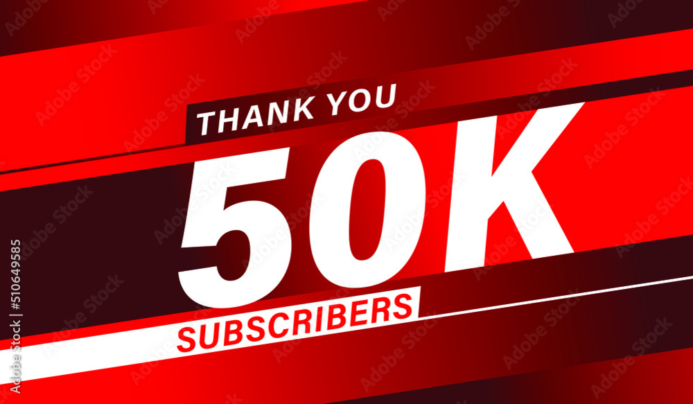 Thank you 50K subscribers modern banner design Stock Vector | Adobe Stock