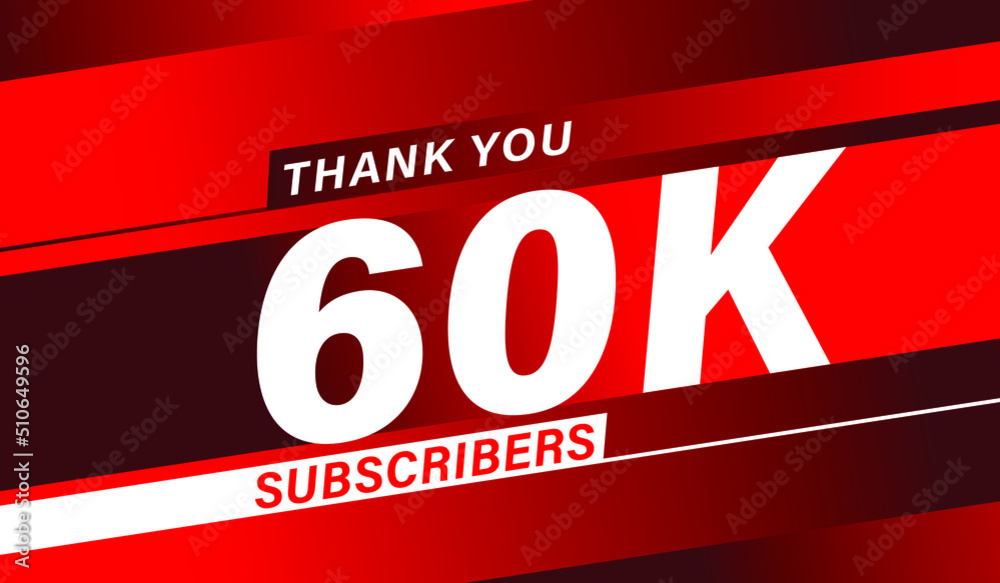 Thank you 60K subscribers modern banner design Stock Vector | Adobe Stock