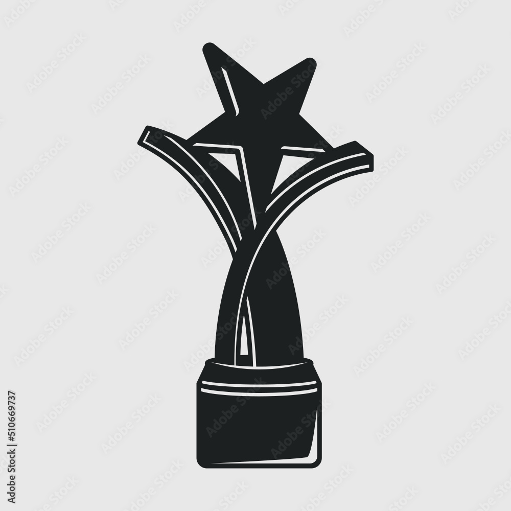 Award Trophy Silhouette Svg Cut File, Trophies Star Svg, Champion ...