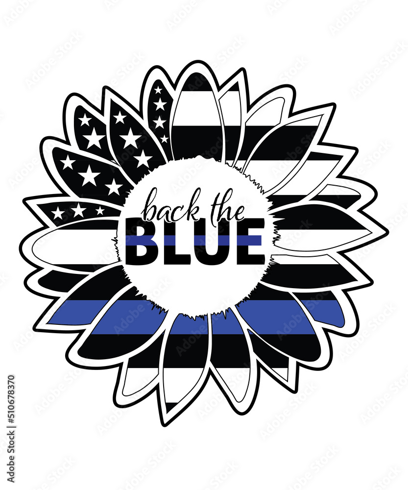 sunflower thin blue line PNG, thin blue line PNG, police PNG, back the ...
