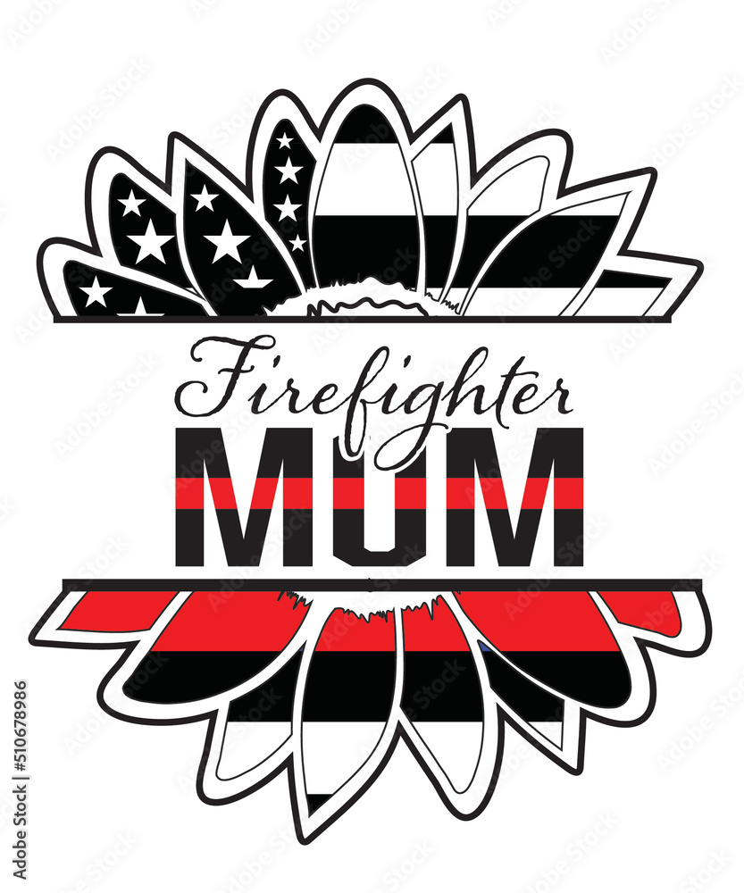 Sunflower firefighter svg, firefighter flag svg, fire department svg ...