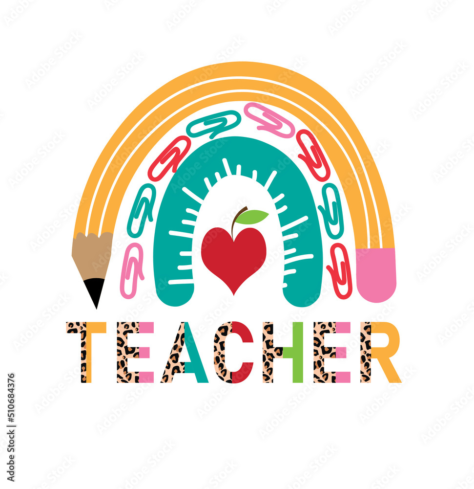 teacher rainbow png SVG, teacher png svg, rainbow png svg, teacher life ...