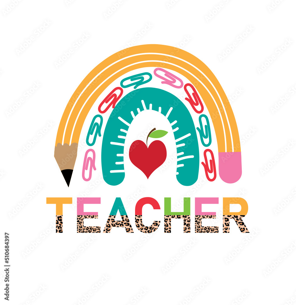 teacher rainbow png SVG, teacher png svg, rainbow png svg, teacher life ...