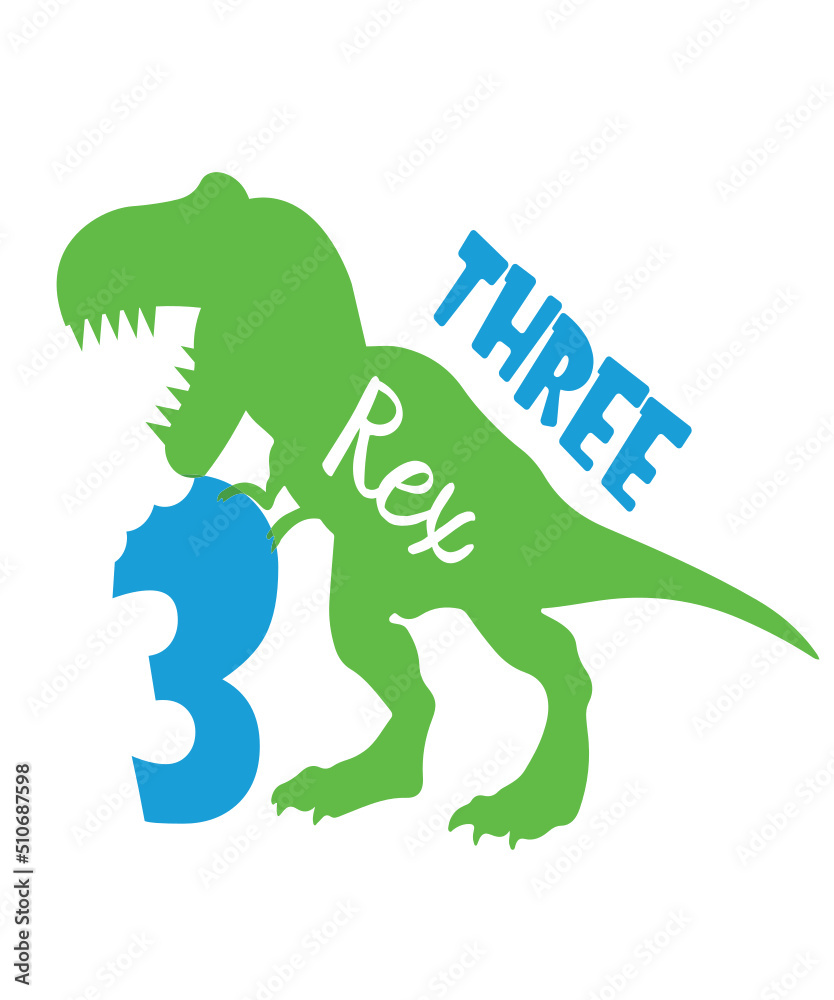 3rd Birthday dinosaur PNG svg, three rex svg, 3rd Birthday Svg, 3 years ...