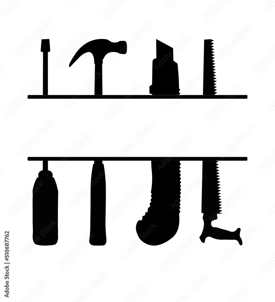tools monogram split name frame svg, Builder Svg, Contractor Svg ...