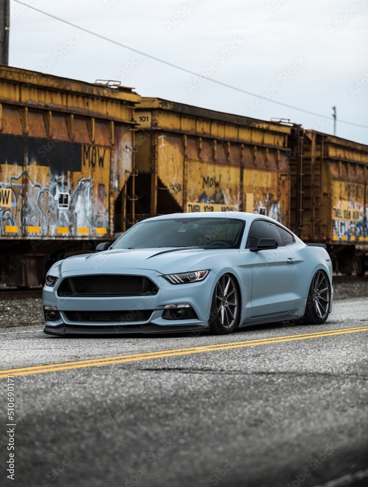 2022 Mustang Blue Lowered