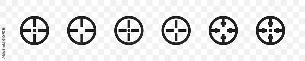 Set of target icons. Vector illustration. Aim icon set. Aim symbol ...
