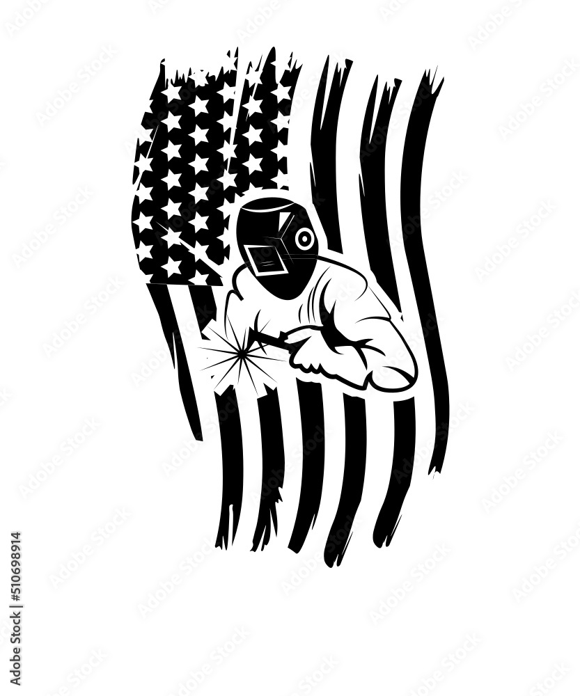 Vecteur Stock welder svg, welder flag svg, welder american flag, welder usa flag, distressed ...