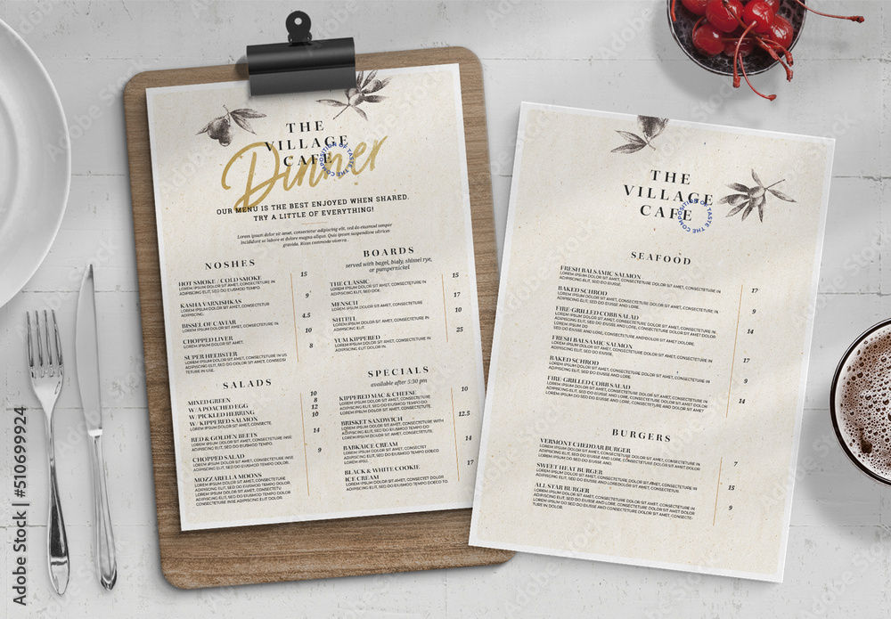 Elegant Restaurant Menu Stock Template | Adobe Stock