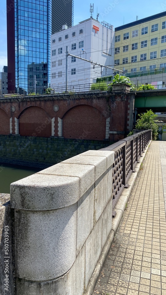 The bridge at Kanda Ochanomizu “Shoheibashi”, the old brick base of ...