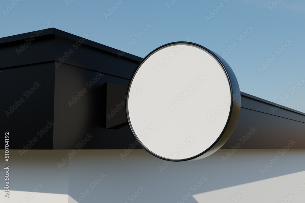 Signboard Mockup And Template Empty Frame For Logo Or Text On Exterior ...