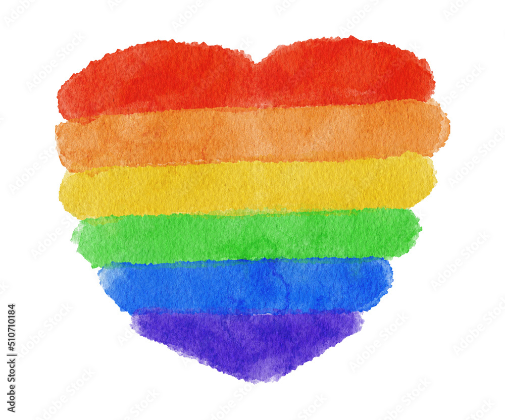 Watercolor Hand Painted Colorful Rainbow illustration. Pride Flag ...