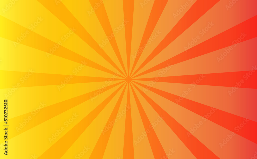 Simple vintage retro radial ray sunburst red yellow gradient background ...