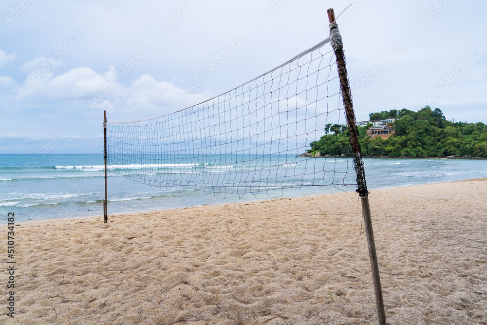 beach volleyball net on the beach Stock Photo | Adobe Stock
