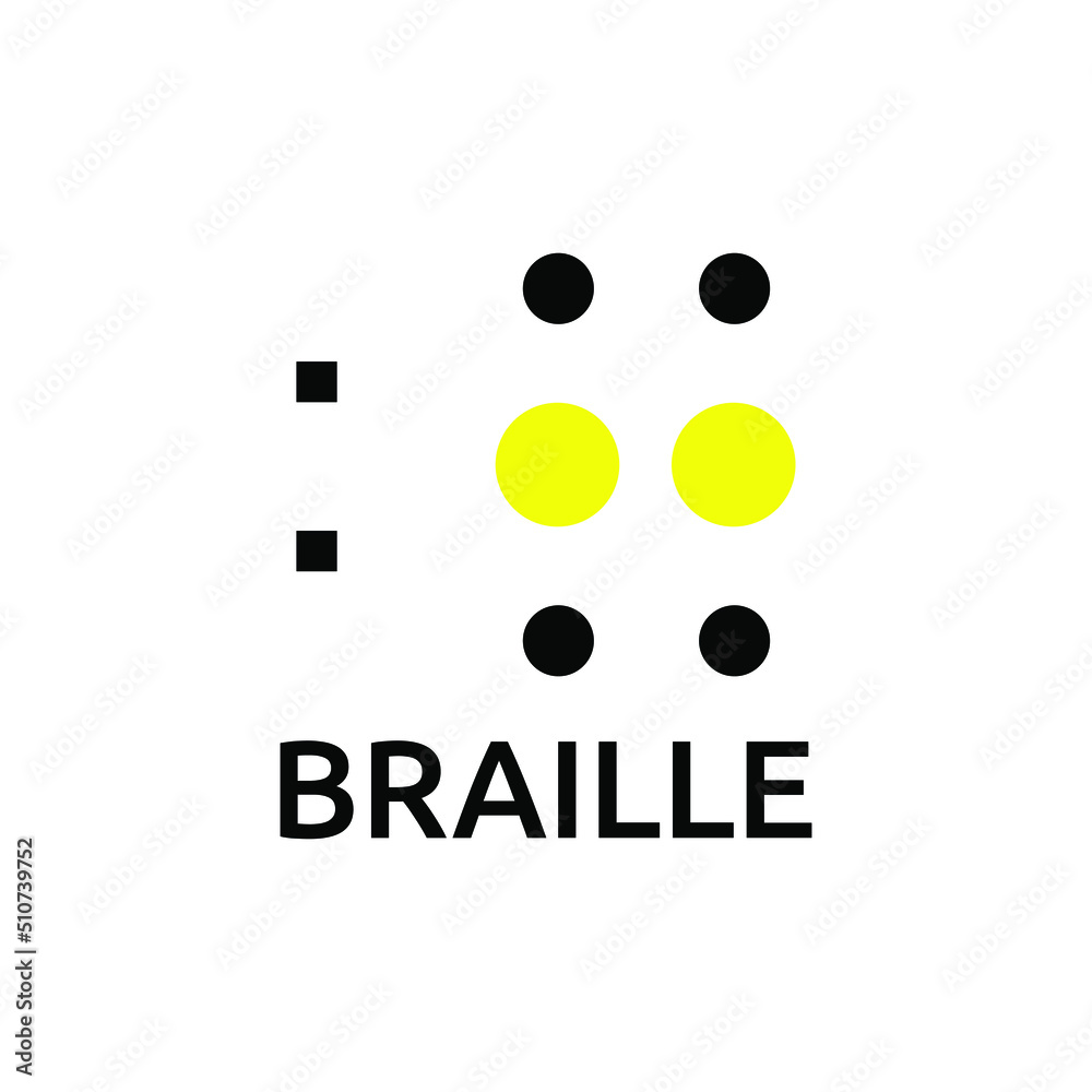 Vector illustration Braille alphabet division sign, abc with letters ...