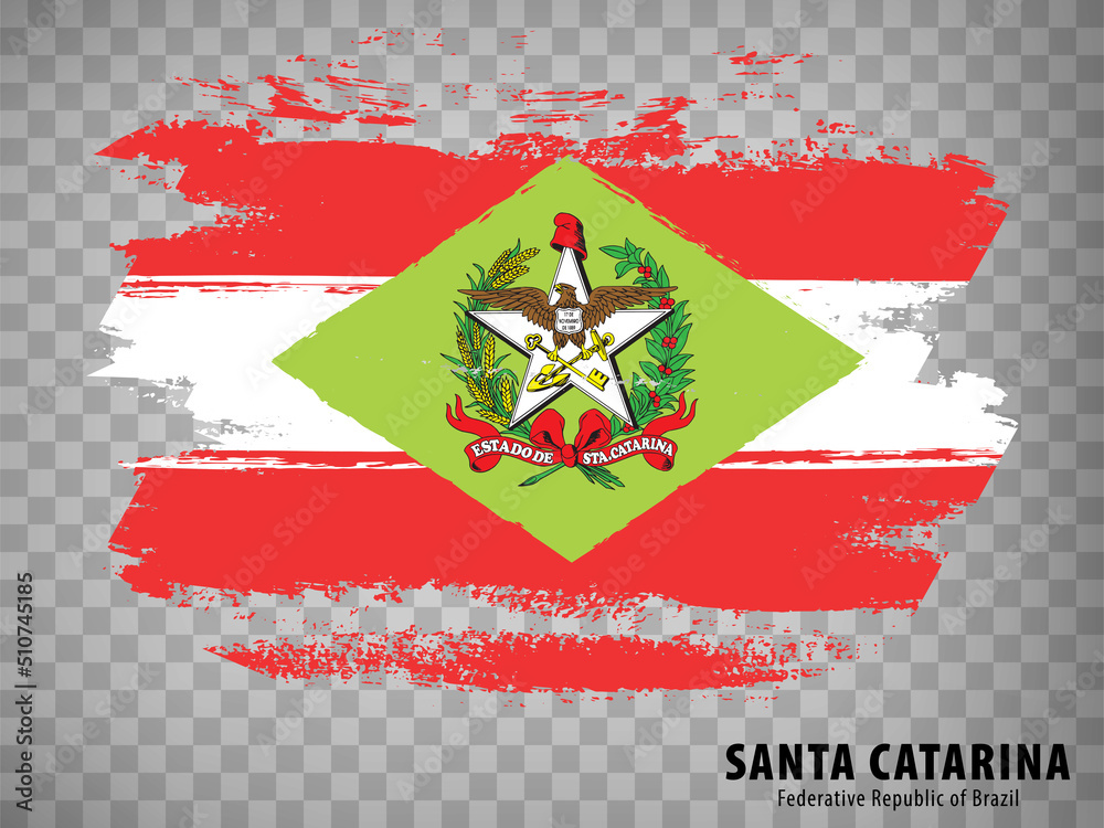 Flag of Santa Catarina from brush strokes. Federal Republic of Brazil ...