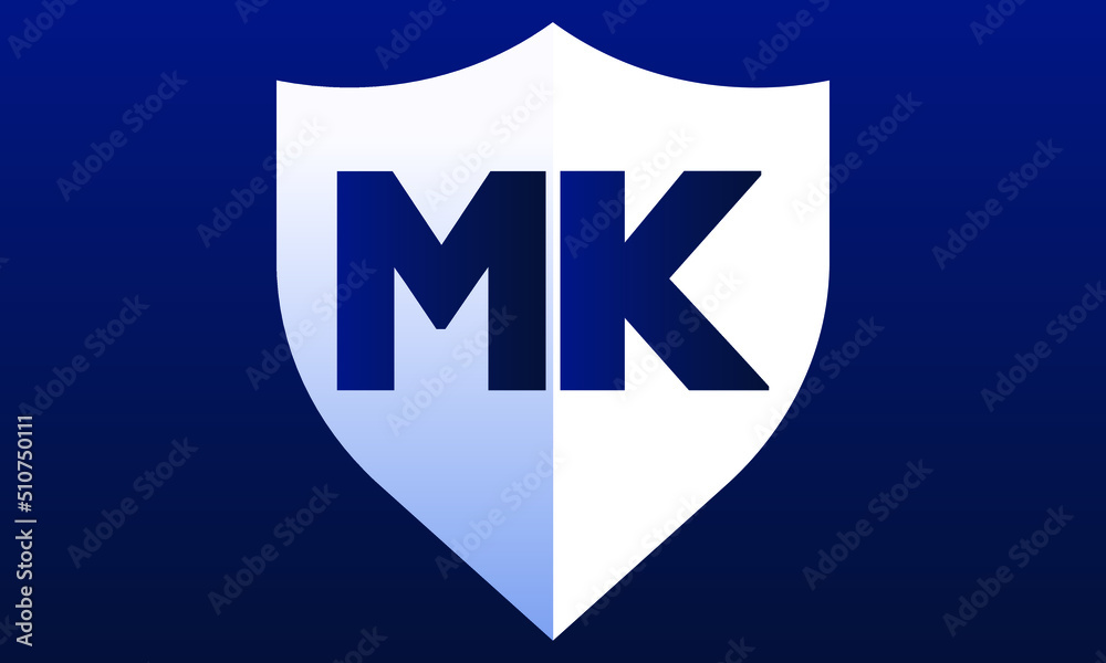 MK shield logo design vector template | monogram logo | abstract logo ...