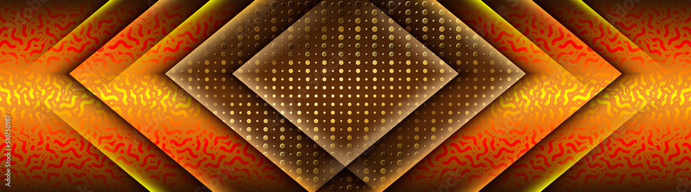 abstract tech corporate shape graphic elements on ink style with golden ...