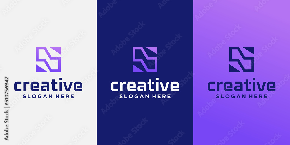 set of S creative logos,minimalist trendy shape letter s logos, simple ...