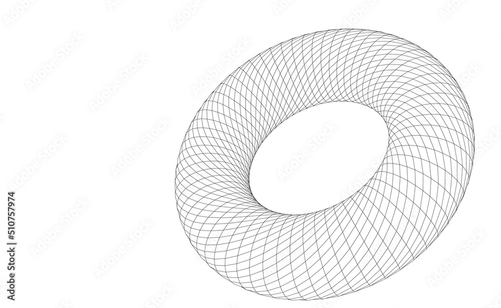 Vector illustration of a torus shape with wireframe mesh Stock Vector ...