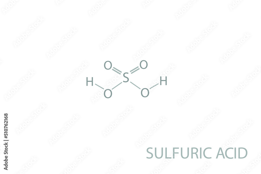 Sulfuric acid molecular skeletal chemical formula. Stock Vector | Adobe ...