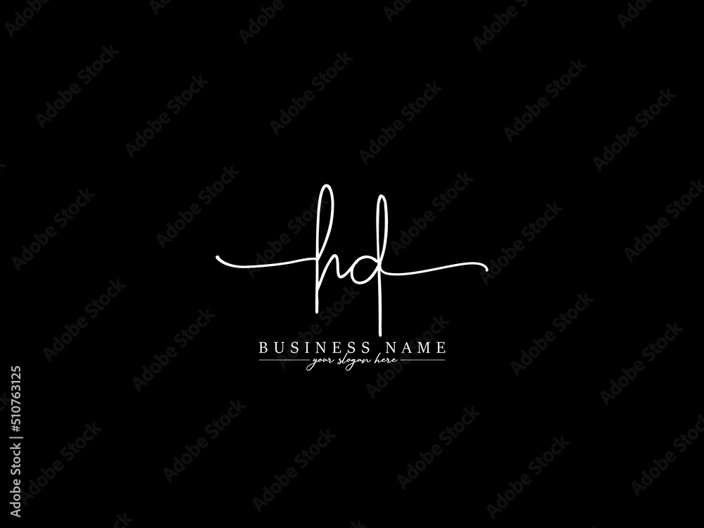 Initial HD Signature Logo, Signature Hd dh Logo Letter Vector Icon ...